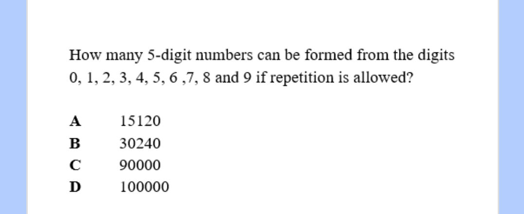 How many 5-digit numbers can be formed from | StudyX