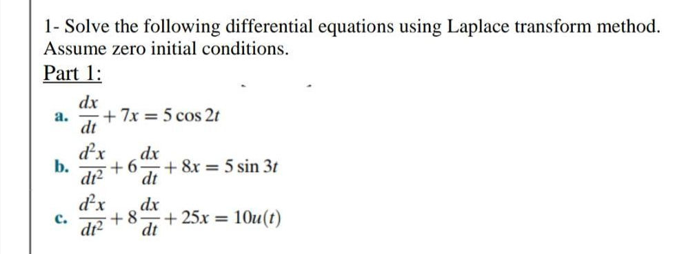 1- Solve the following differential | StudyX
