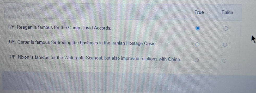 T/F: Reagan is famous for the Camp David | StudyX