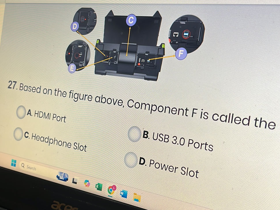 27. Based on the figure above, Component F | StudyX