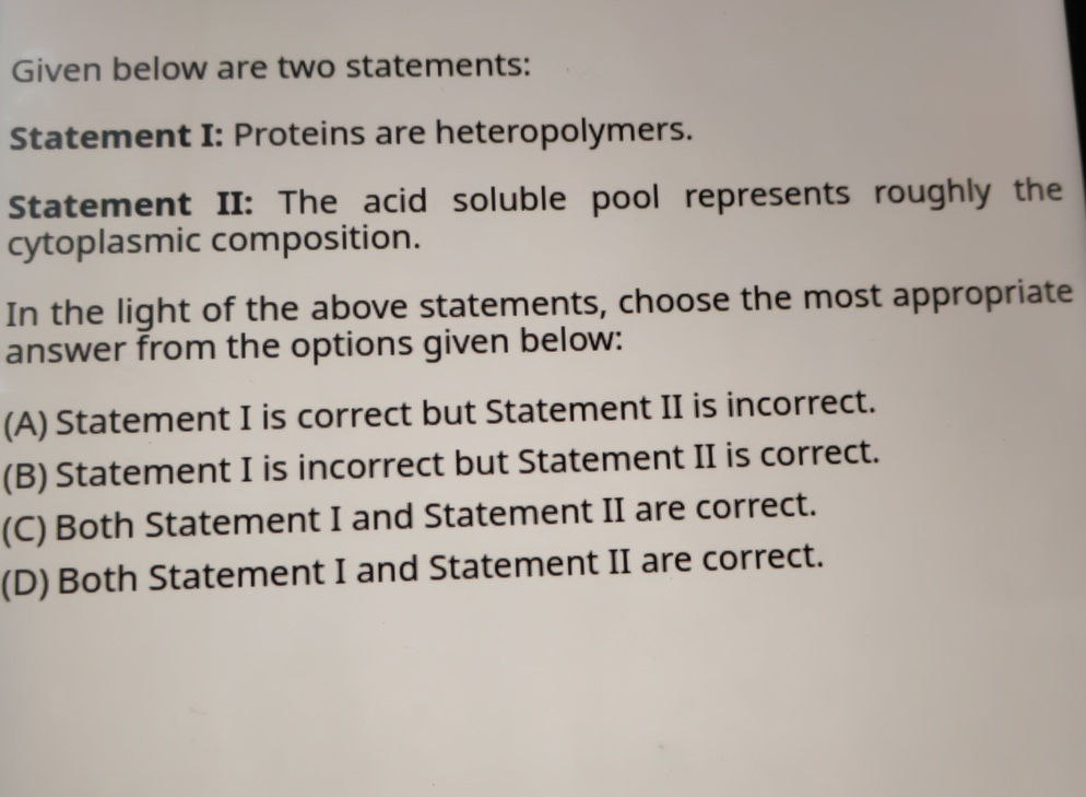 Given below are two statements: Statement | StudyX