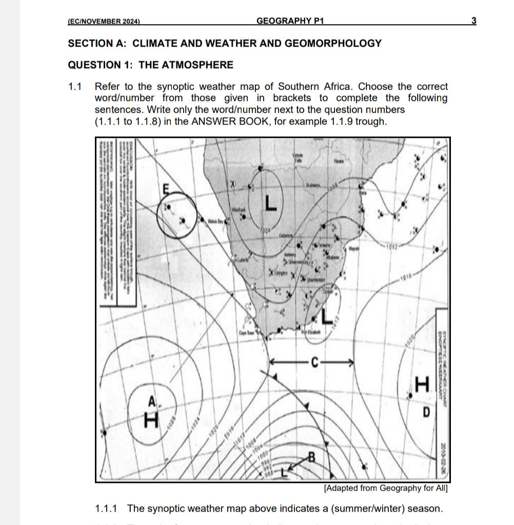 Refer to the synoptic weather map of | StudyX