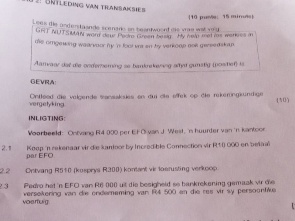 Lees die onderstaande scenario en beantwoord | StudyX