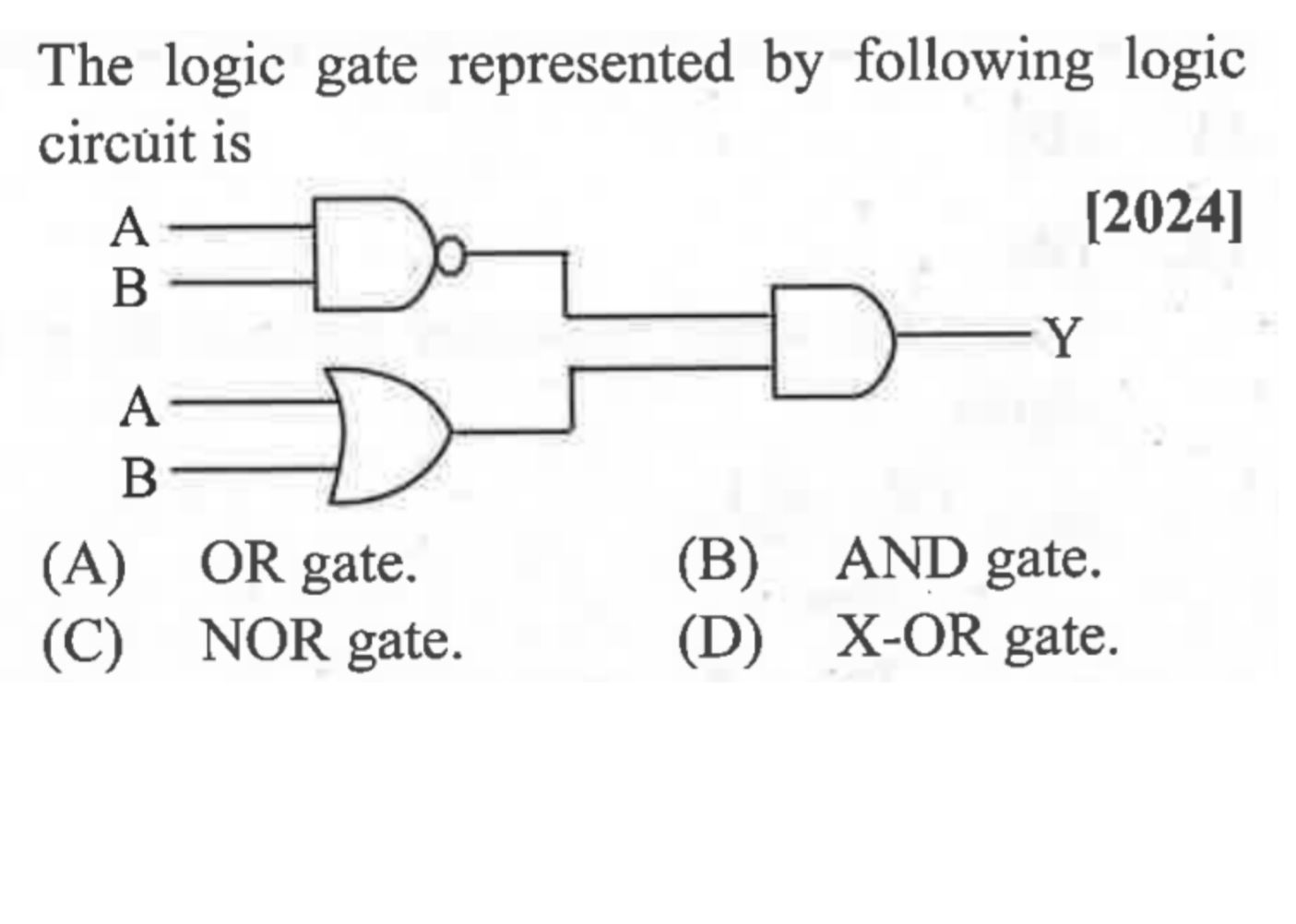 The logic gate represented by following | StudyX