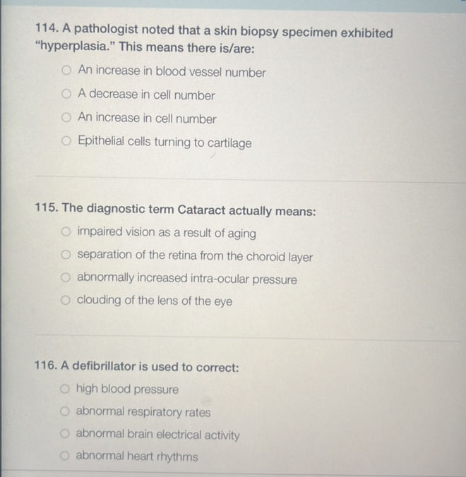 114. A pathologist noted that a skin biopsy | StudyX