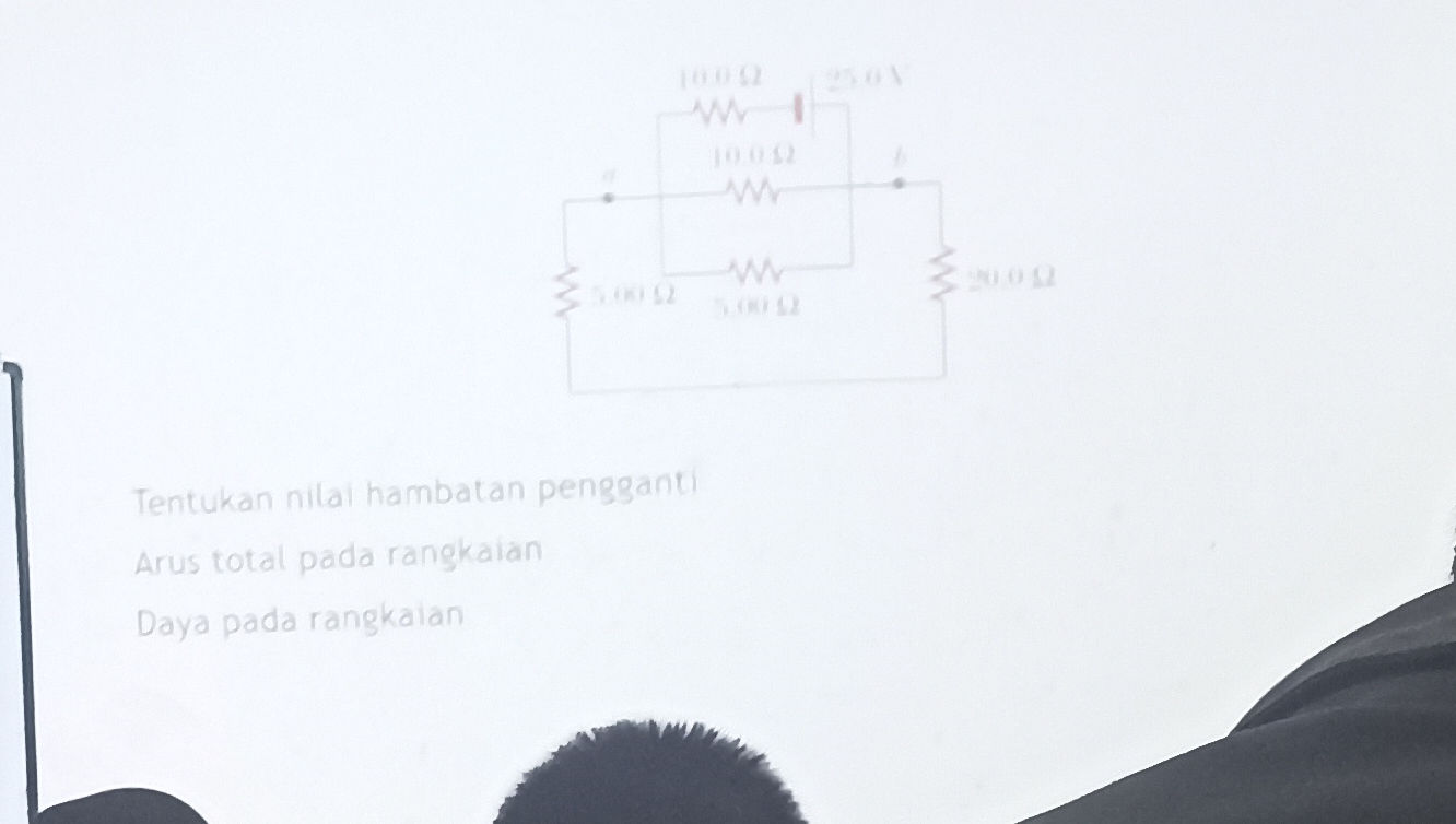 Tentukan nilai hambatan pengganti Arus total | StudyX