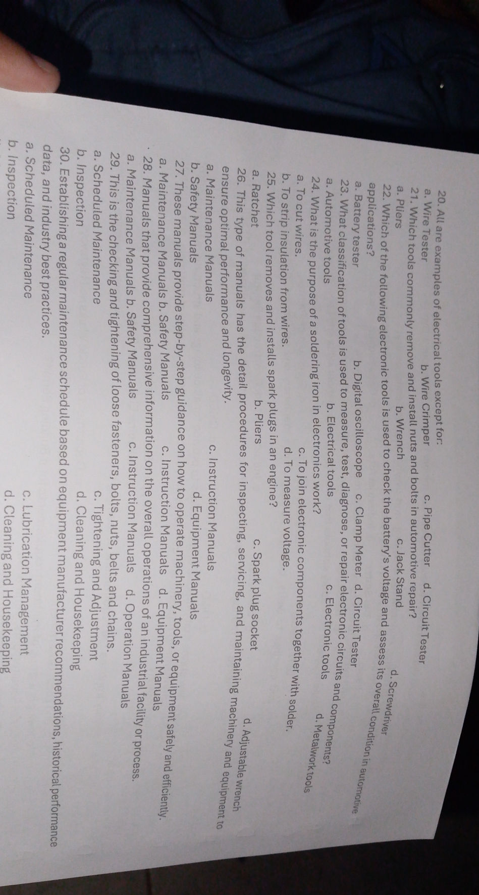 20. All are examples of electrical tools | StudyX