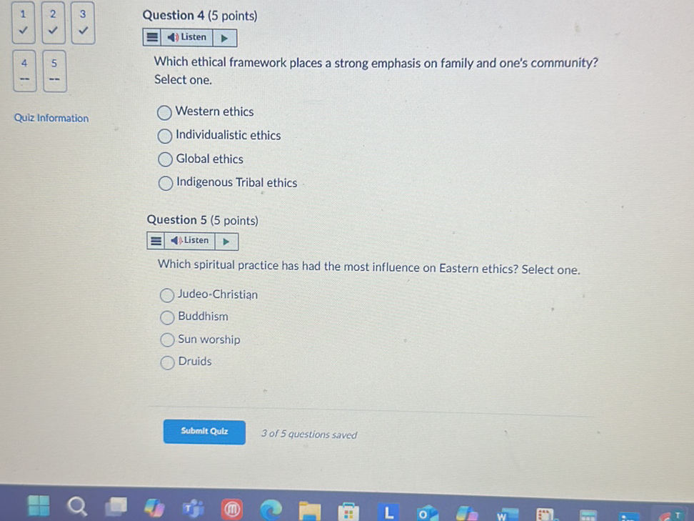 Question 4 (5 points) Which ethical | StudyX