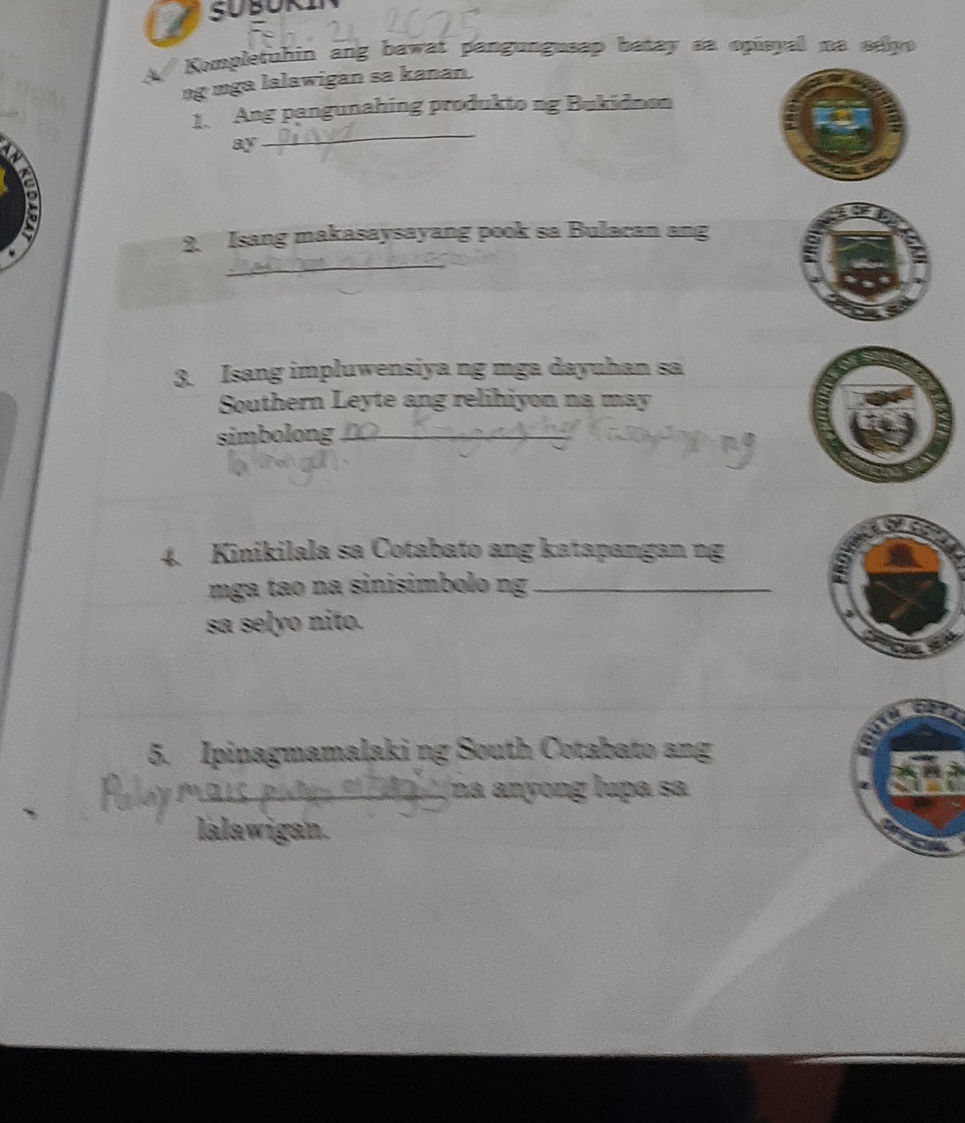 Kompletuhin ang bawat pangungusap batay sa | StudyX