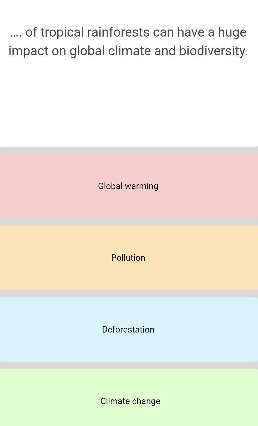 of tropical rainforests can have a huge | StudyX