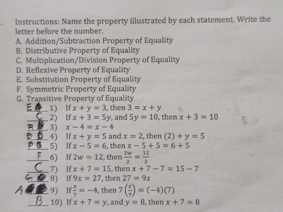 Instructions: Name the property illustrated | StudyX
