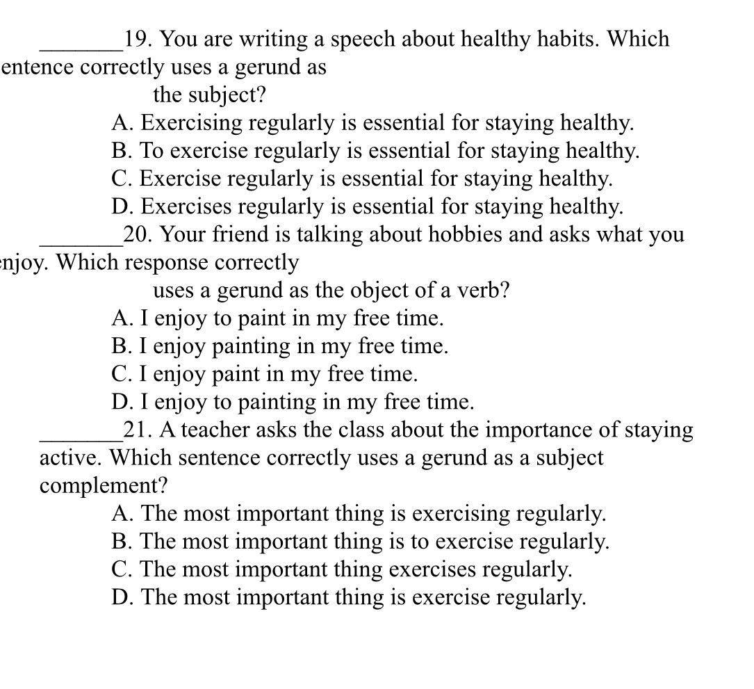 19. You are writing a speech about healthy | StudyX