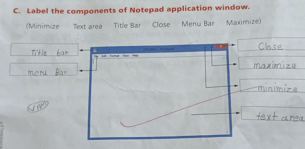 C. Label the components of Notepad | StudyX