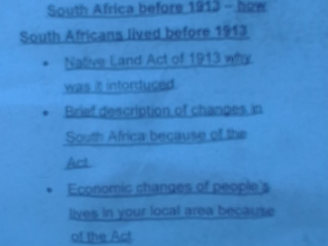 South Africa before 1913 - how South