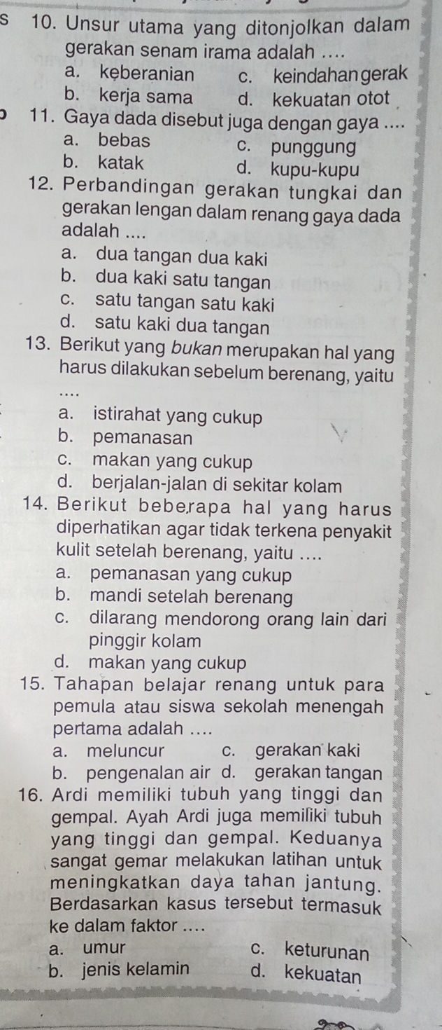 10. Unsur utama yang ditonjolkan dalam | StudyX