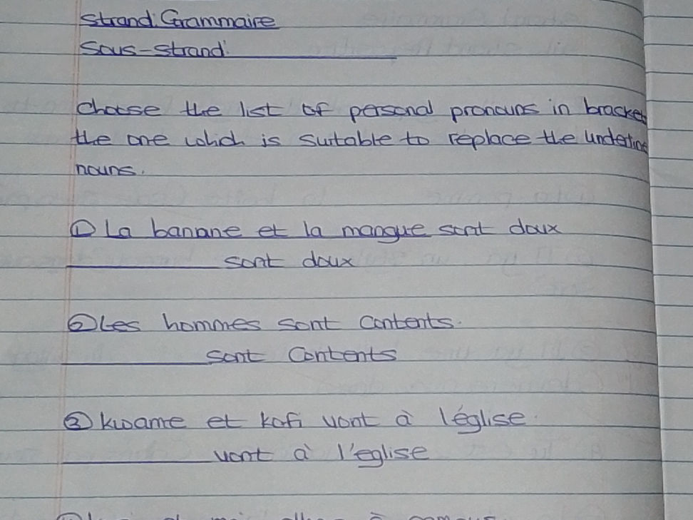 Choose the list of personal pronouns in | StudyX