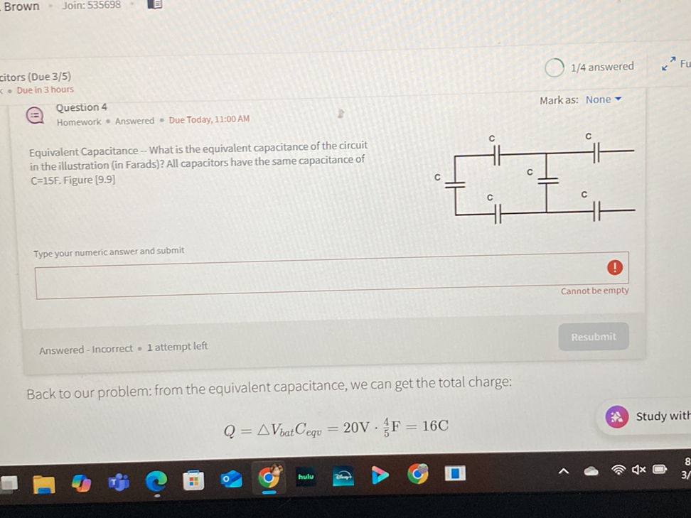 Equivalent Capacitance -- What is the | StudyX