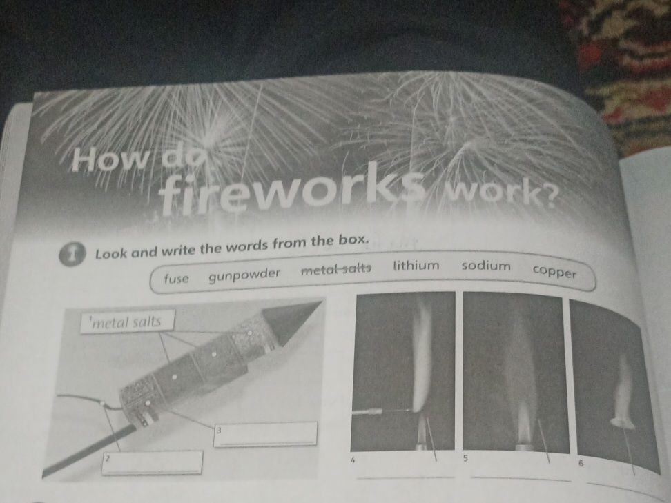 How do fireworks work? 1 Look and write the | StudyX