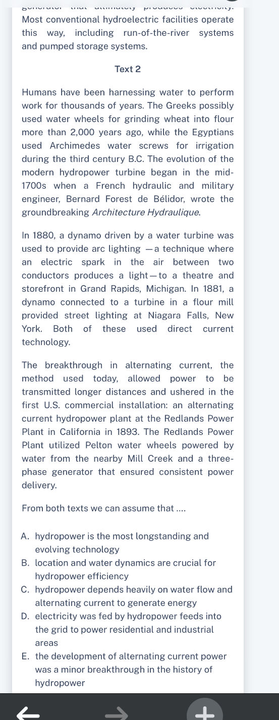 From both texts we can assume that .... A. | StudyX