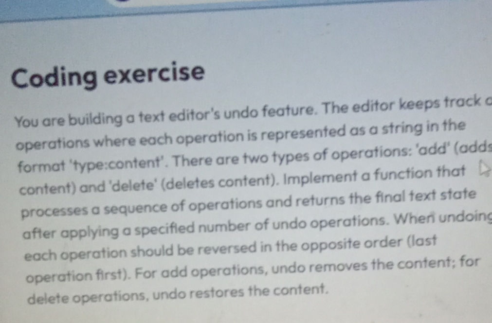 Coding exercise You are building a text | StudyX