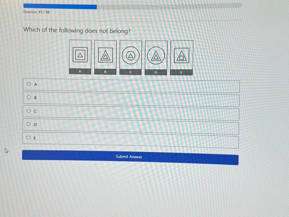 Which of the following does not belong? A: | StudyX