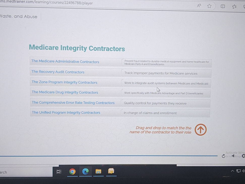 Match the contractor names to their roles. | StudyX