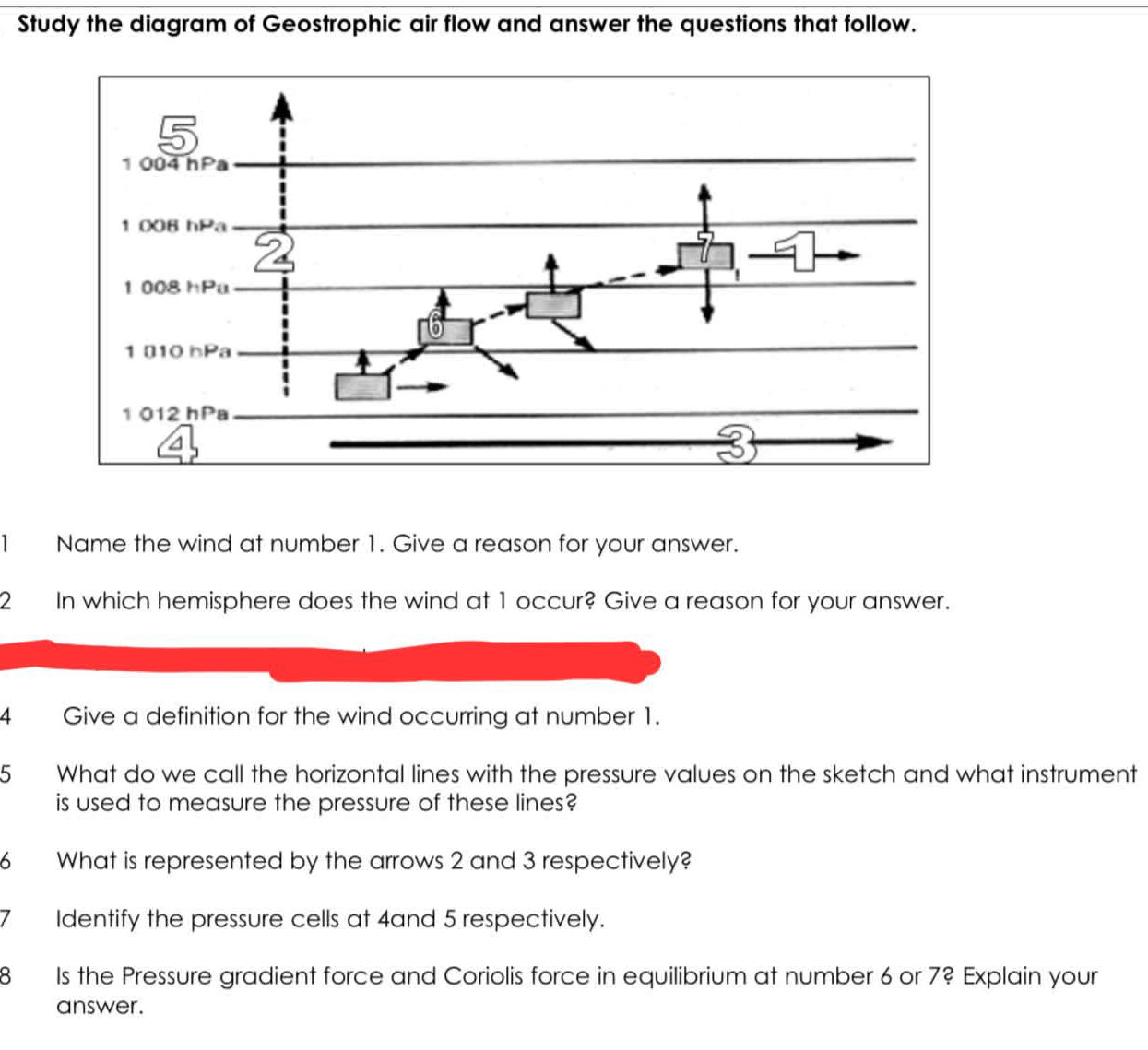 Study the diagram of Geostrophic air flow | StudyX