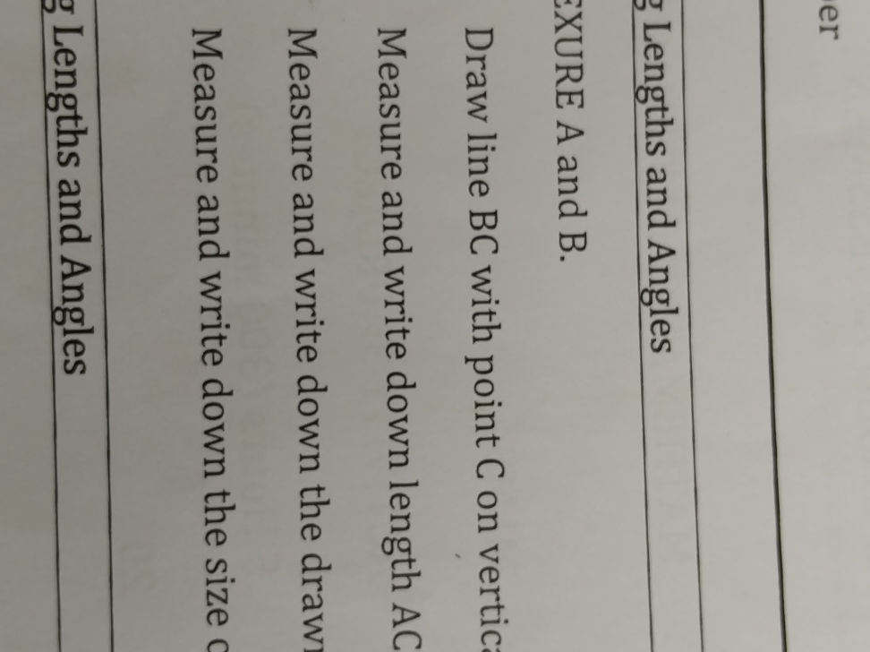 EXURE A and B. Draw line BC with point C on | StudyX