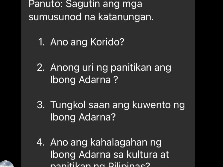 Panuto: Sagutin ang mga sumusunod na | StudyX