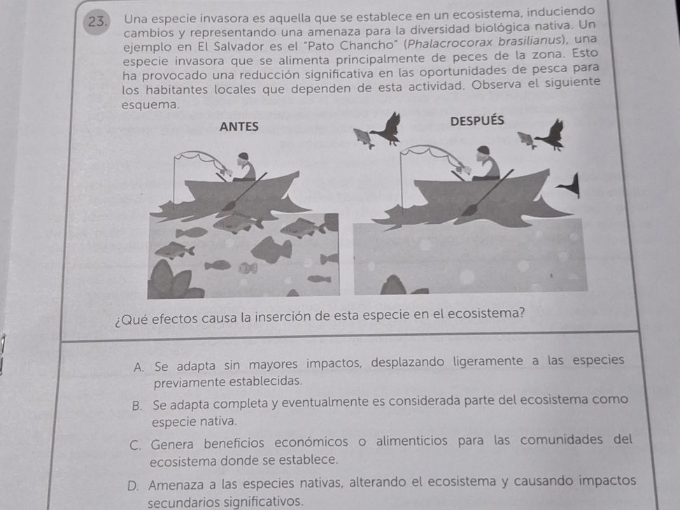 23. Una especie invasora es aquella que se | StudyX