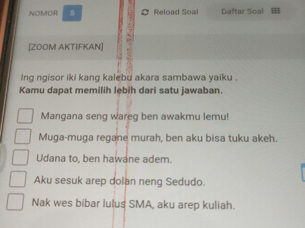 Ing ngisor iki kang kalebu akara sambawa | StudyX