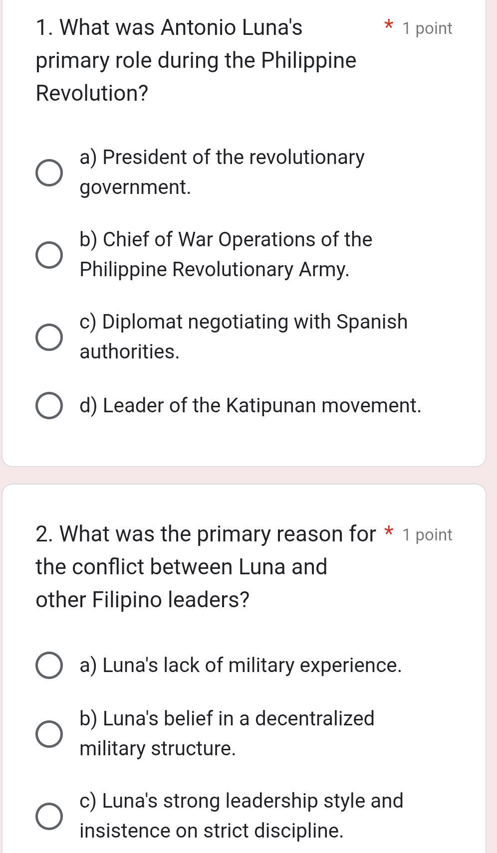1. What was Antonio Luna's primary role | StudyX