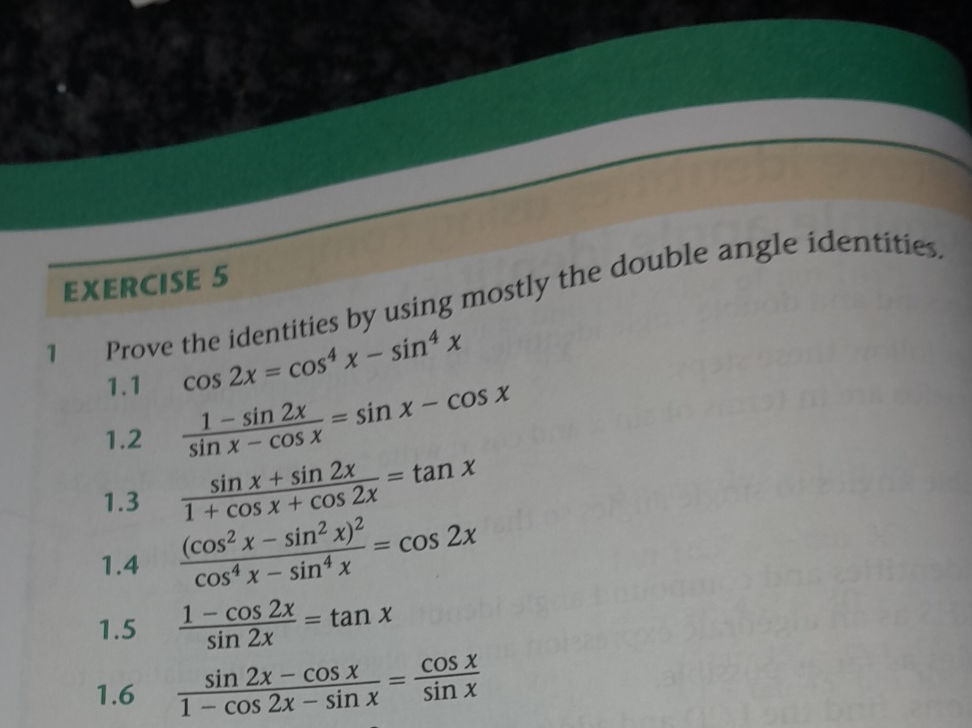 EXERCISE 5 Prove the identities by using | StudyX