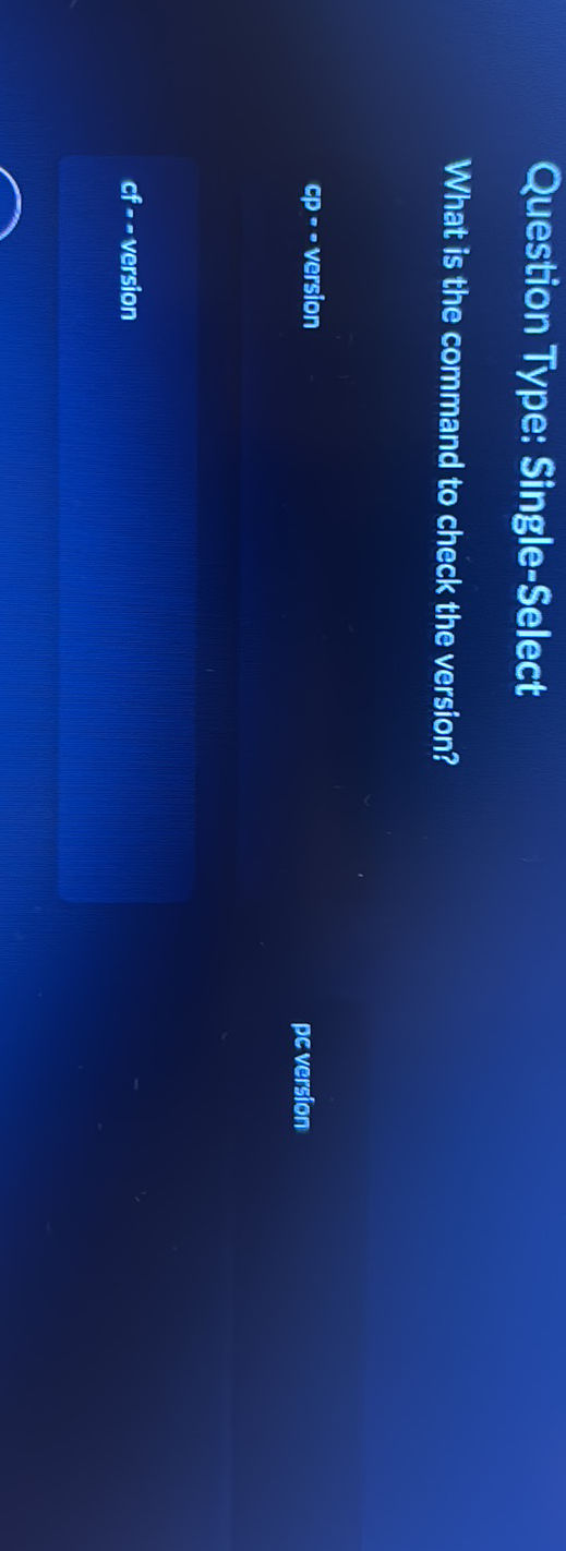 What is the command to check the version? | StudyX