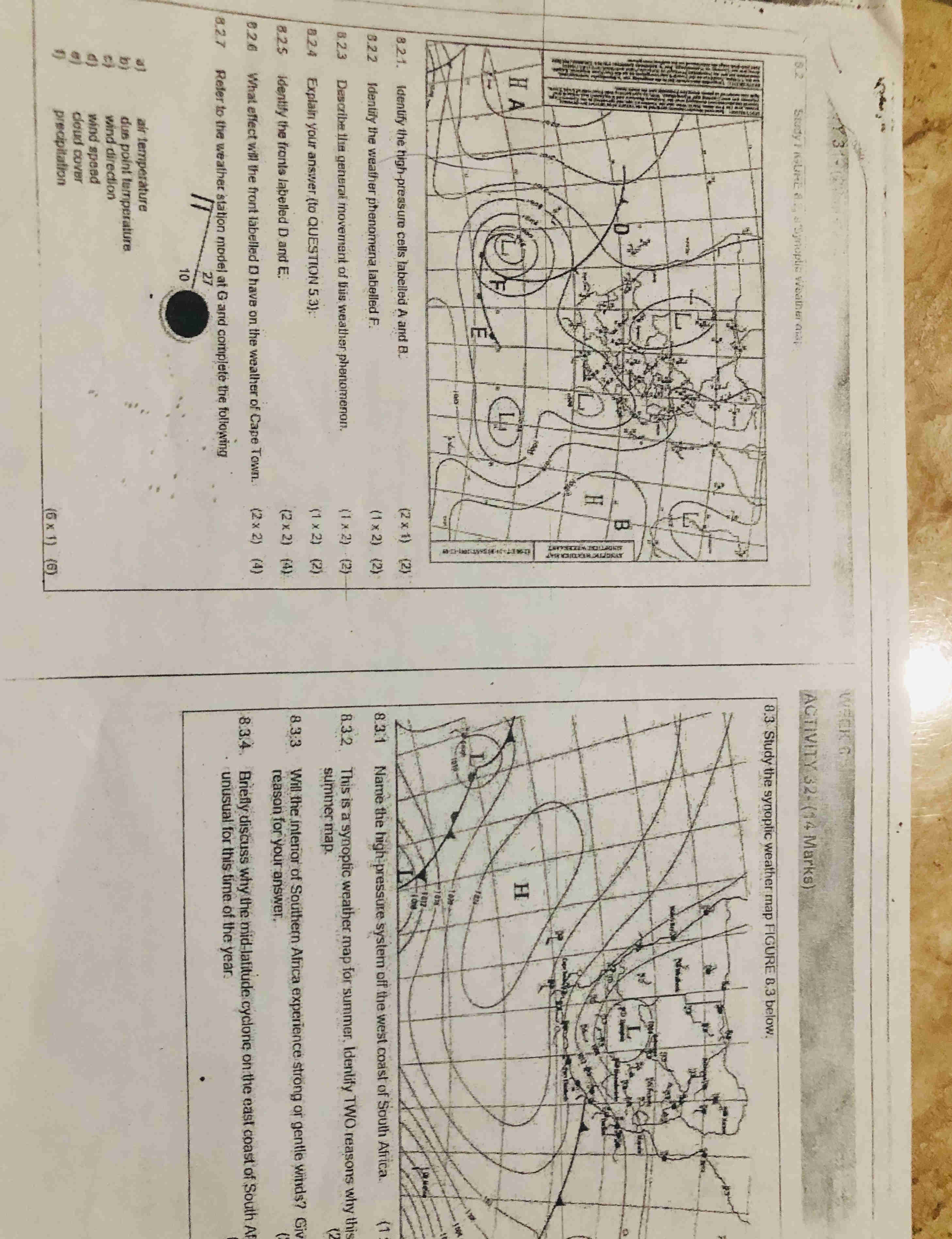 8.2 Study FIGURE 8.2, Synoptic weather map