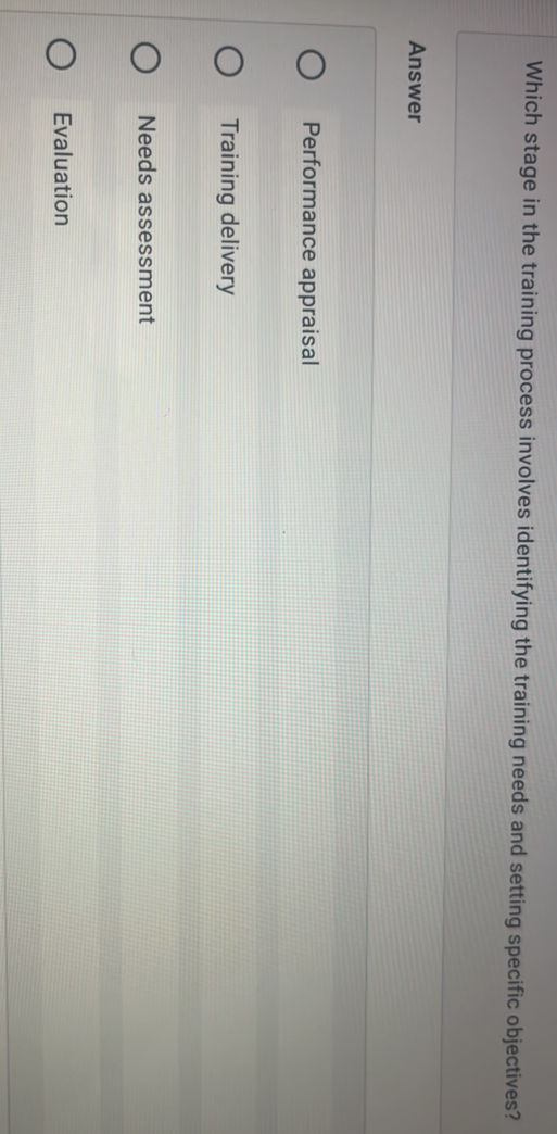 Which stage in the training process involves | StudyX