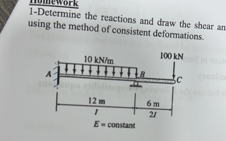 1-Determine the reactions and draw the shear | StudyX