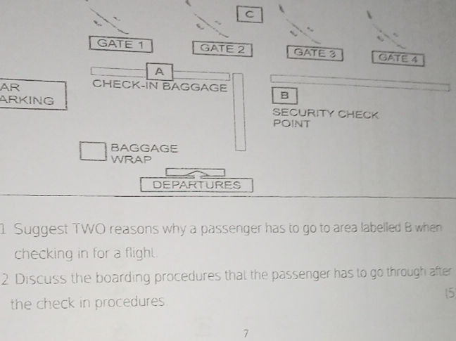 1 Suggest TWO reasons why a passenger has to | StudyX