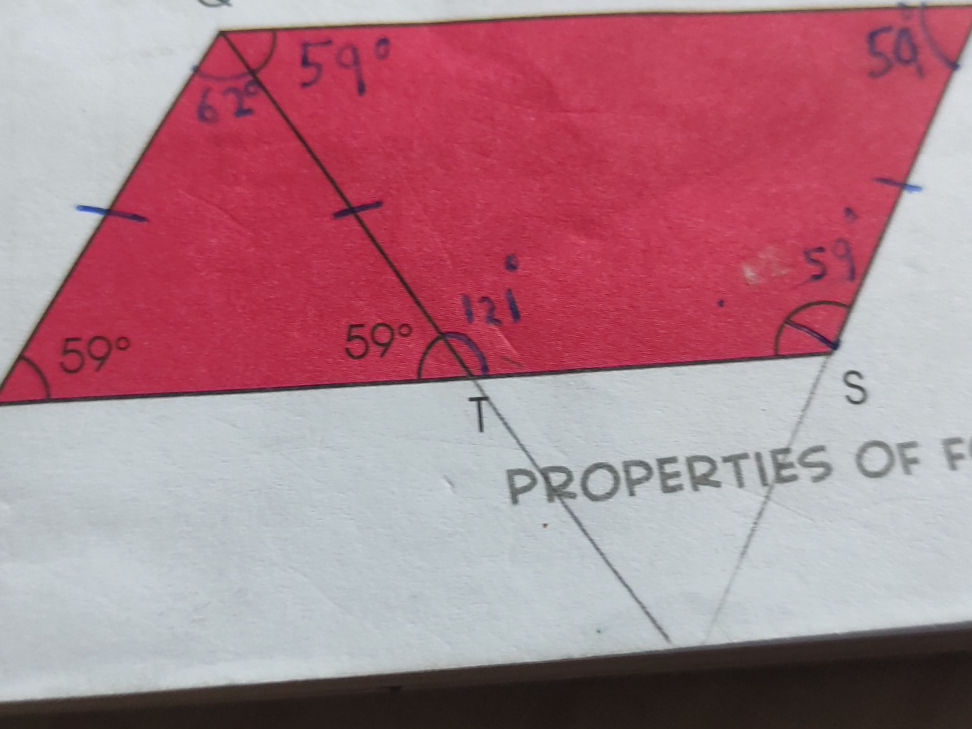 The image shows a parallelogram with angles | StudyX