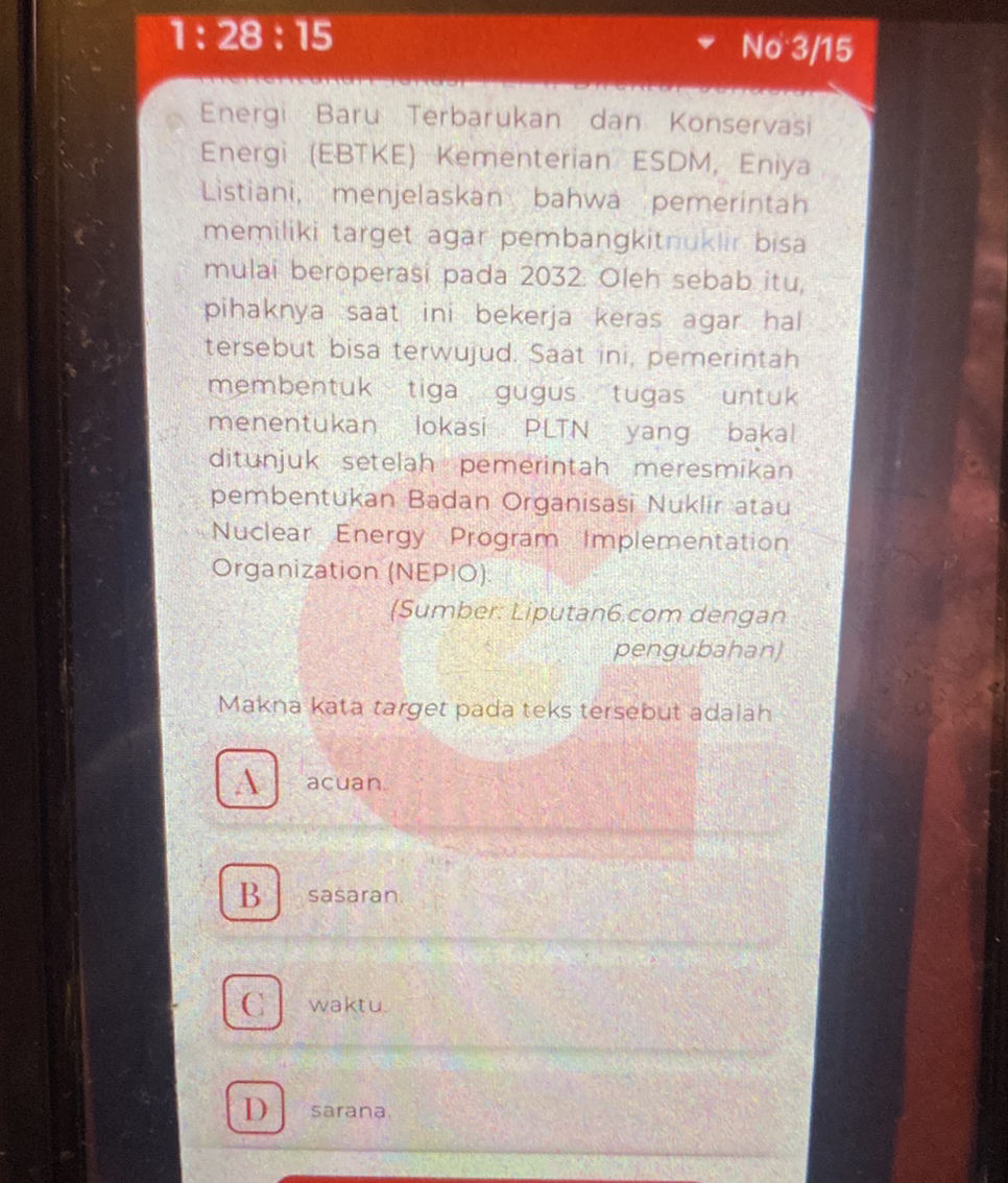 Makna kata target pada teks tersebut adalah | StudyX