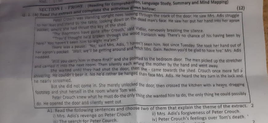 A1. Read the following sentences and choose | StudyX