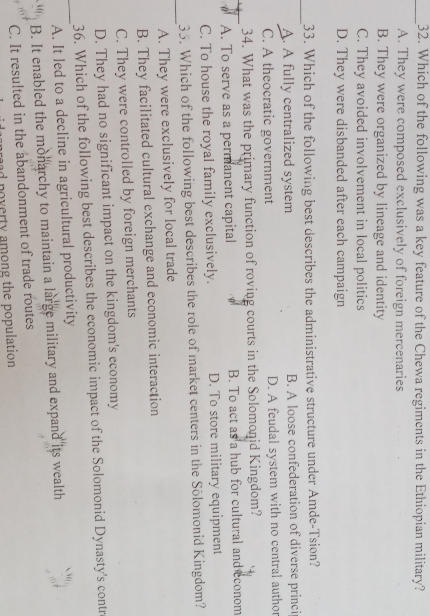 32. Which of the following was a key feature | StudyX