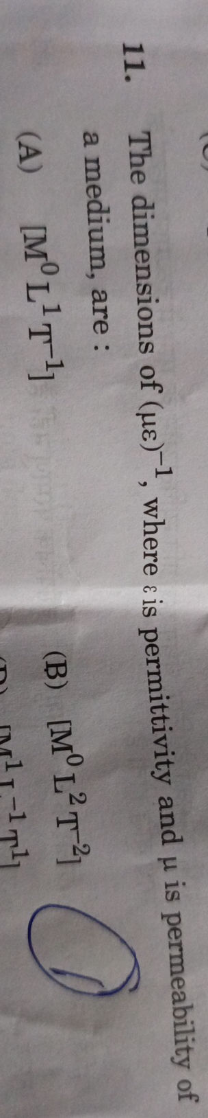11. The dimensions of $( )^{-1}$, where $ | StudyX
