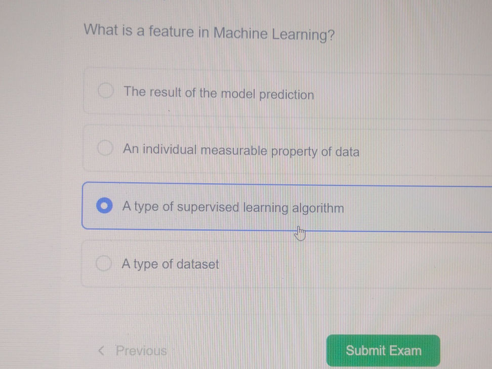 What is a feature in Machine Learning? The | StudyX