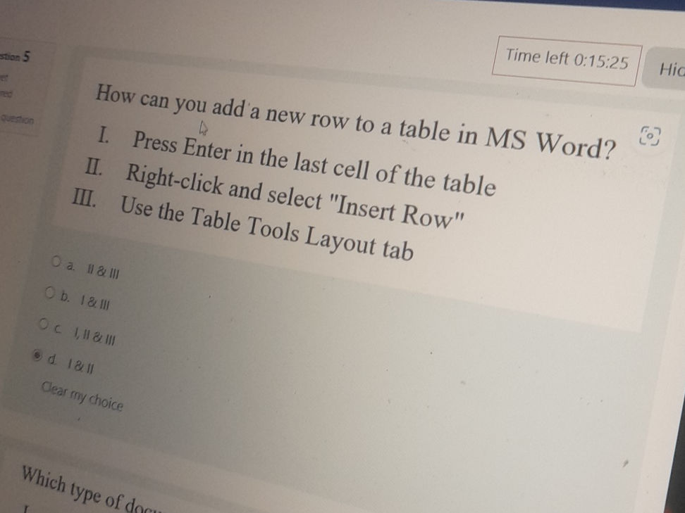 How can you add a new row to a table in MS | StudyX