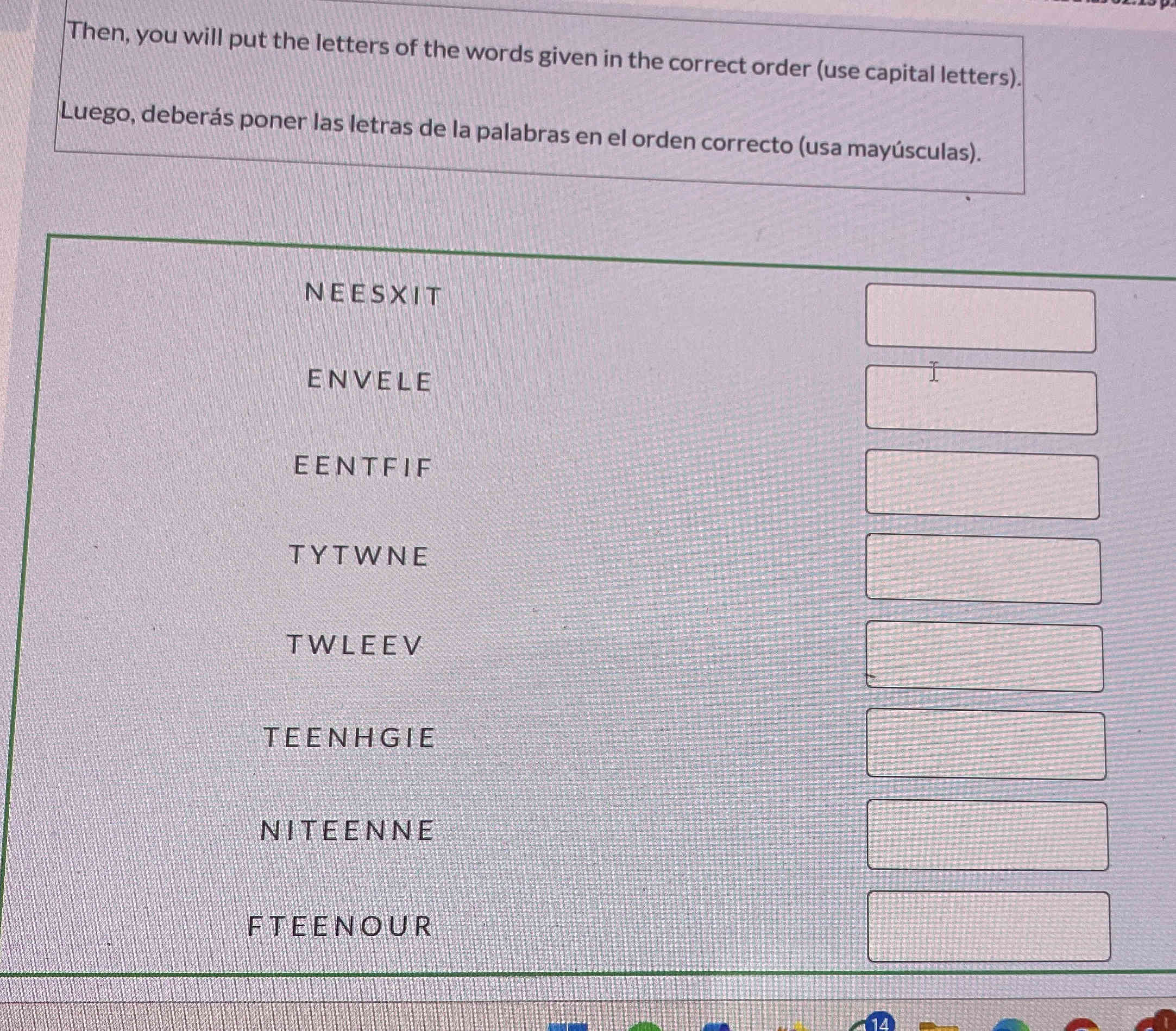 Then, you will put the letters of the words | StudyX