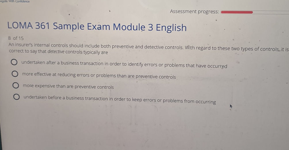 An insurer's internal controls should | StudyX