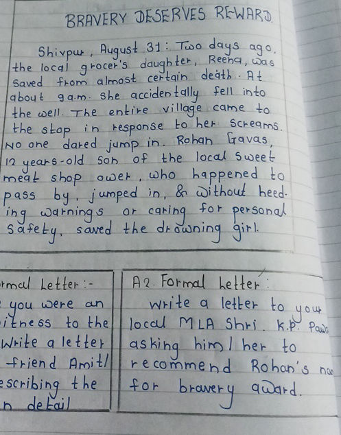 A2. Formal letter: Write a letter to your | StudyX