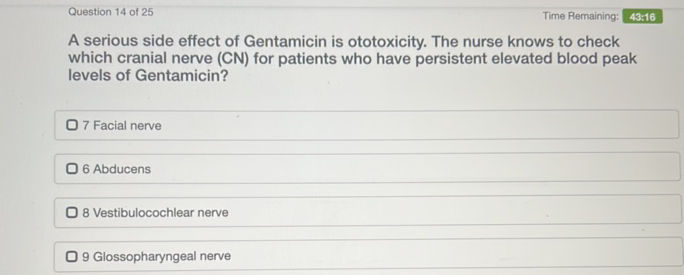 A serious side effect of Gentamicin is