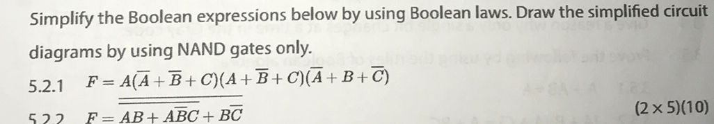 Simplify the Boolean expressions below by | StudyX